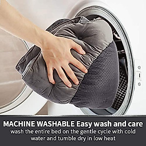 Asvin Small Dog Bed for Small Dogs, Cat Beds for Indoor Cats, Pet Bed for Puppy and Kitty, Extra Soft & Machine Washable with Anti-Slip & Water-Resistant Oxford Bottom, Grey, 20 inches