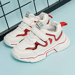 Jchen Little Kids Casual Athletic Shoes,Kids Baby Girls Boys Sparkly Patchwork Sports Shoes Mesh Lightweight Running Sneakers