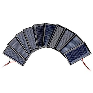 AOSHIKE 10Pcs 5V 30mA Mini Solar Panels for Solar Power Mini Solar Cells DIY Electric Toy Materials Photovoltaic Cells Solar DIY System Kits 2.08"x1.18"(5V 30mA 53mmx30mm)