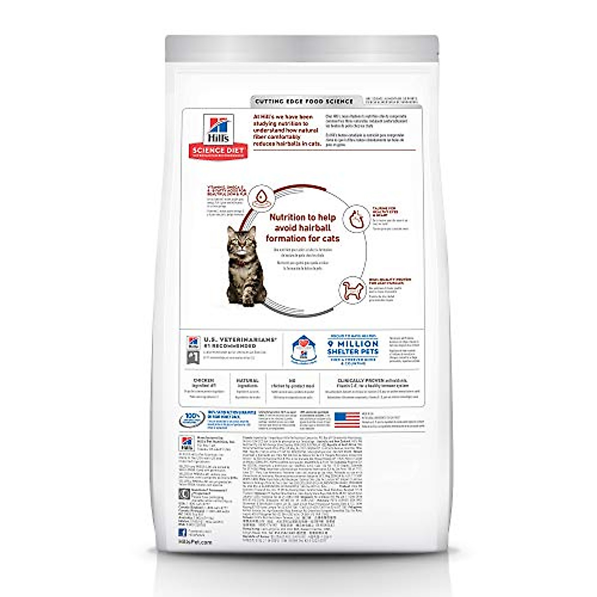 Hill's Science Diet Dry Cat Food, Adult 7+ for Senior Cats, Hairball Control, Chicken Recipe, 15.5 lb. Bag