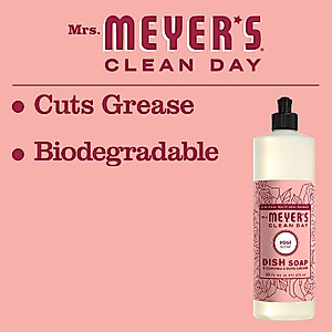 Mrs. Meyer's Liquid Dish Soap Rose Scented, 16 OZ. (Pack of 6)