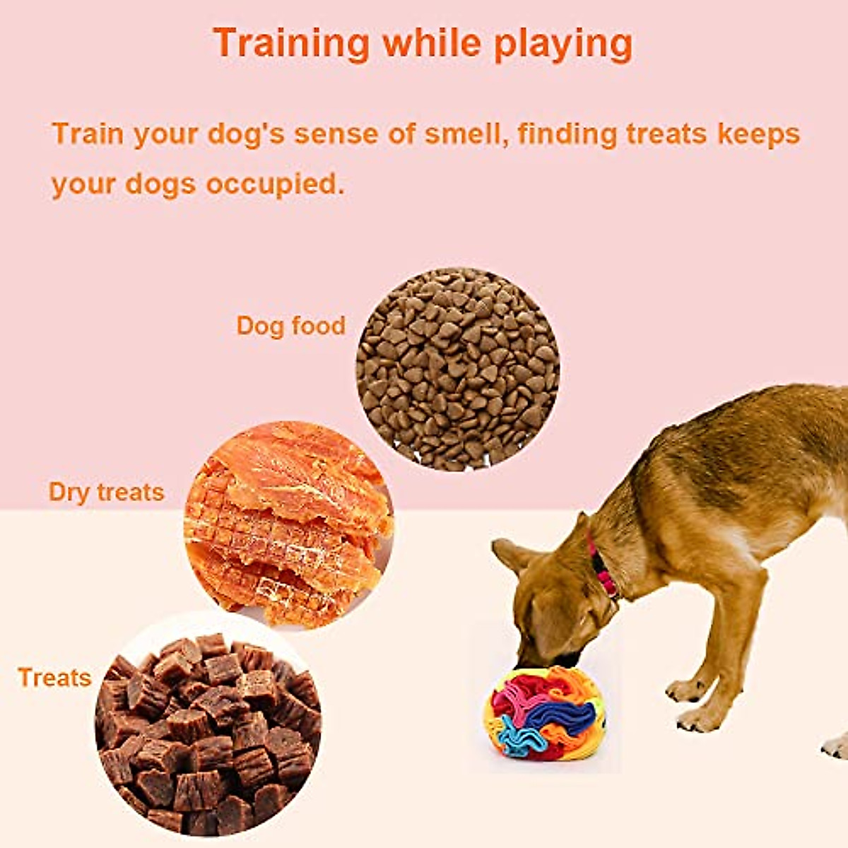 Ablechien Snuffle Ball - Snuffle Ball for Dogs Encourage Natural Foraging Skills, Dog Toys for Boredom and Stimulating Dog Puzzle Ball with Storage Bag Machine Washable…
