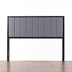 ZINUS Anuar Upholstered Headboard Channel Stitched Upholstery, Easy Assembly, King, Gray