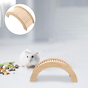 POPETPOP Climbing Toys Rabbit Toy Rat Bridge Toy Hamster Wood Bridge Rat Toys Hamster Climbing Bridge Chinchilla Bridge Chicken coop ramp Hamster Bridge Arch Bridge Ladder Wooden