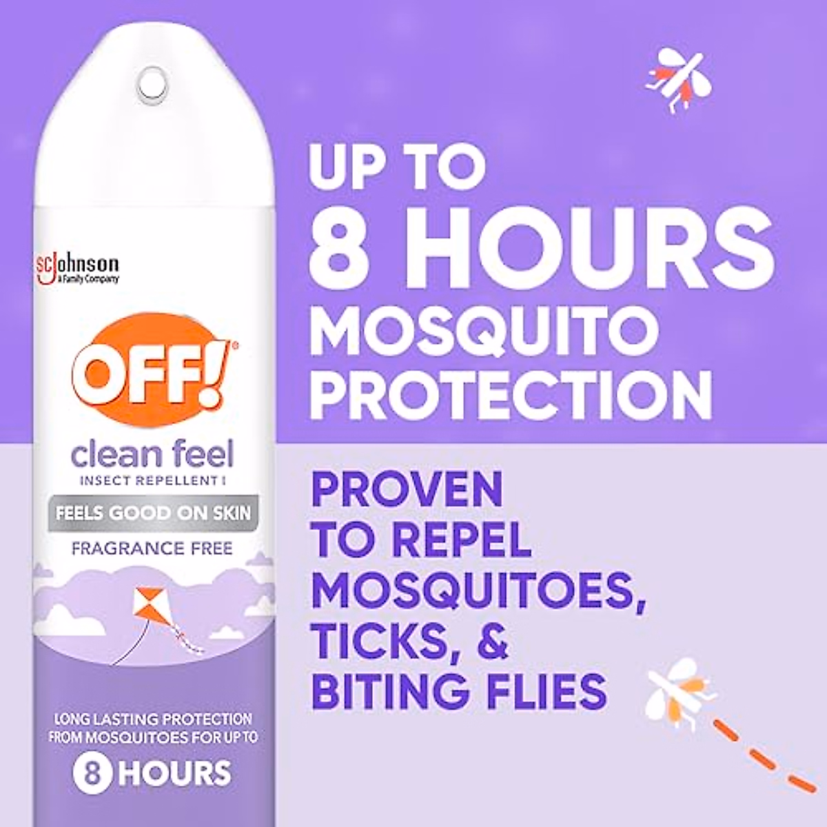 OFF! Clean Feel Insect Repellent Aerosol with 20% Picaridin, Bug Spray with Long Lasting Protection from Mosquitoes, Feels Good on Skin, 7.5 oz