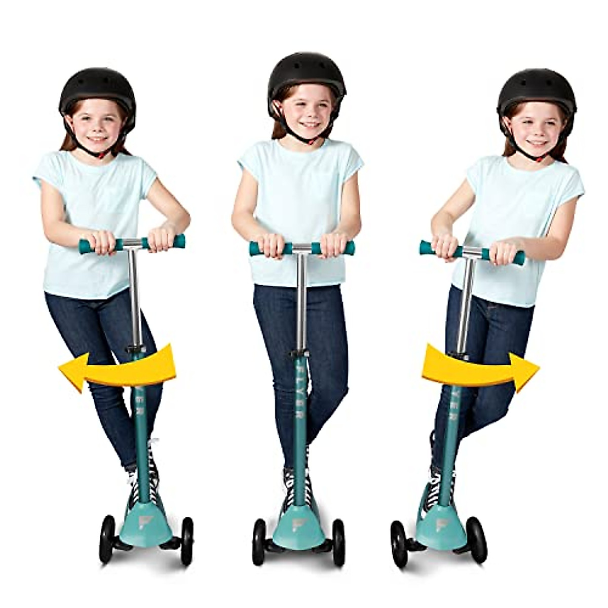 Flyer Glider Pro, Lean to Steer Kids Scooter, Teal, for Kids Ages 5+ Years