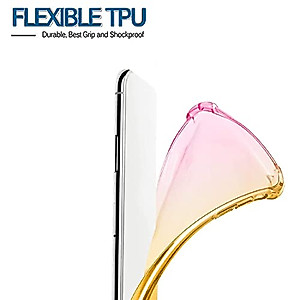 KOARWVC Case for Realme 7 4G/Realme Narzo 20 Pro Case, Crystal Clear Case Gradient Slim Anti Scratch TPU Shockproof Protective Phone Cases Cover for Realme 7 4G (Pink/Gold)