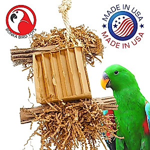 Bonka Bird Toys 3753 Natural Shreddy Eddy Medium to Large Parrot Toy Good Conure African Grey, Conures, Amazons, Small Cockatoos, and similarly Sized pet Birds for Chewy Foraging Fun.