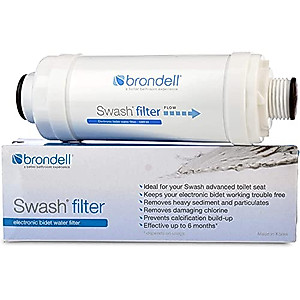 Brondell SWF44 Swash Bidet Filter, Premium Carbon Water Filtration System for Electric Bidet Toilet Seats, Lasts Up to 6 Months