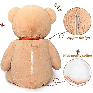 Tezituor Big Teddy Bear Stuffed Animals, 40 Inch Soft Giant Teddy Bear Plush Toy, 3ft Stuffed Bear for Girlfriend Kids, Brown
