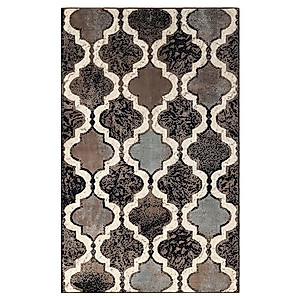 Superior Indoor Small Area Rug, Jute Backed, Perfect for Living/Dining Room, Bedroom, Office, Kitchen, Entryway, Modern Geometric Trellis Floor Decor, Viking Collection, 4' x 6', Chocolate