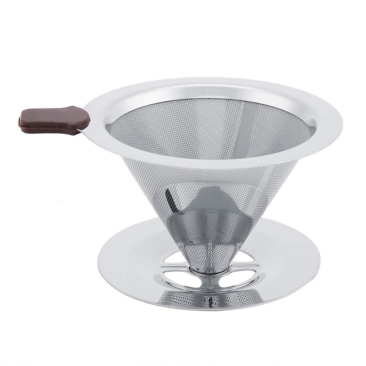 Topyond Stainless Steel Coffee Filter, Reusable Double Layer Brew Dripper, Collapsible and Portable Design with Cup Stand,for Camping and Travel