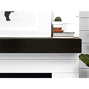 MANTELSDIRECT Dakota Floating Pine Wood Fireplace Mantel Shelf - Coffee Bean Color 72" Beautiful Wooden Rustic Shelf Perfect for Electric Fireplaces and More! Mantels Direct