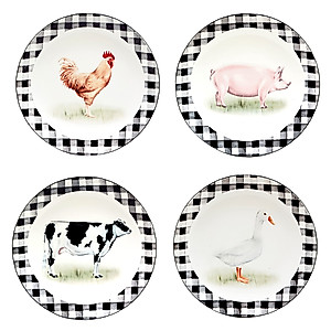Certified International Farm 16 Piece Dinnerware Set, Service for 4, Multicolored