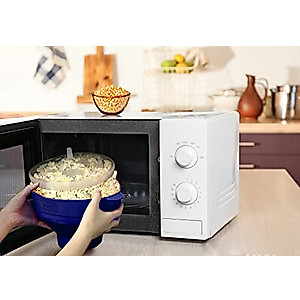 The Original Korcci Microwaveable Silicone Popcorn Popper, BPA Free Microwave Popcorn Popper, Collapsible Microwave Popcorn Maker Bowl, Dishwasher Safe - Blue