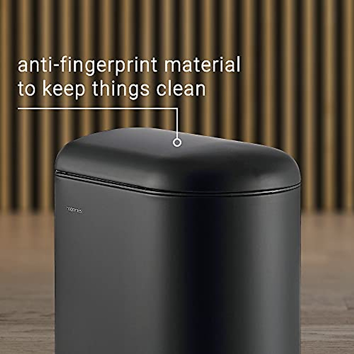 happimess HPM1010B Roland 10.6-Gallon Step-Open, Black Home, Office, Kitchen Trash Can