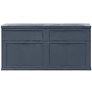 Tidyard Garden Storage Box Plastic Storage Container 84.5 Gal Deck Box Garden Tool Organization Black for Patio, Lawn, Poolside, Backyard, Outdoor Furniture 46.9in x 18.1in x 23.6in (L x W x H)