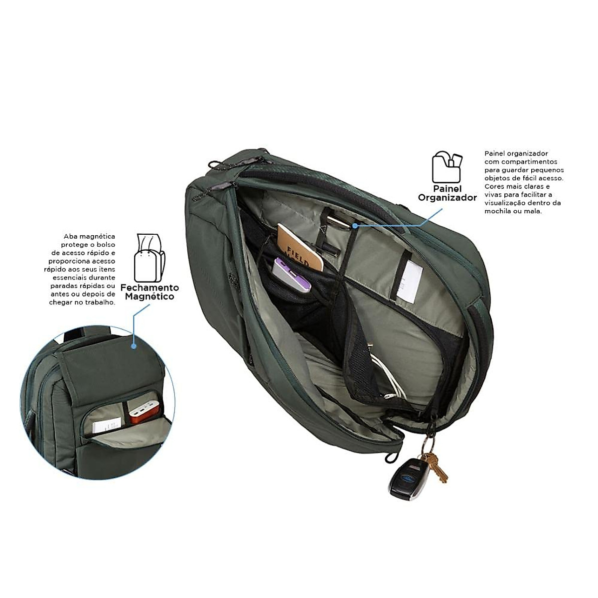 THULE(スーリー) Suree 3204491 Paramount Convertible Backpack, Capacity: 3.6 gal (16 L), Can Store Laptops, Racing Green