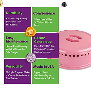 Crisp Pink Microwave Splatter Cover – Microwave Cover for Food, Plates & More – Splatter-Proof Microwave Lid & Accessories – Durable Food Cover for Microwave Oven – Easy-Clean Microwave Dish Cover