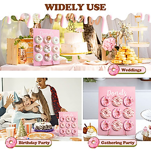 TRUSBER Donut Wall Display Stand Reusable Donut Holder Wood Donut Board for Baby Shower, Birthday Party, Wedding