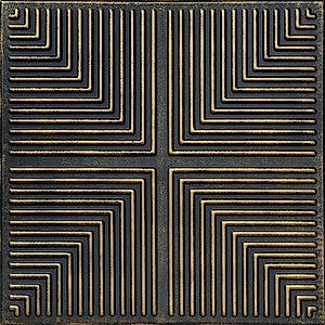 A la Maison Ceilings R06 Pyramid Illusion Foam Glue-up Ceiling Tile (21.6 sq. ft./Case), Pack of 8, Black Brass