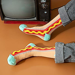 BISOUSOX Men's Colorful Funny Novelty Casual Cotton Crew Gift Fun Dress Socks Novelty for Men Father