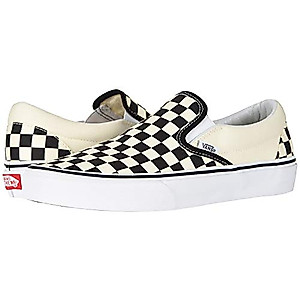 Vans Women's Classic Slip On Trainers, Black/White/Checkerboard, 7 Women/5.5 Men