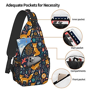Fox Foxes Sling Backpack,Casual Crossbody Shoulder Backpack Sling Bag Chest Daypack for Men Women Sport Hiking Gym