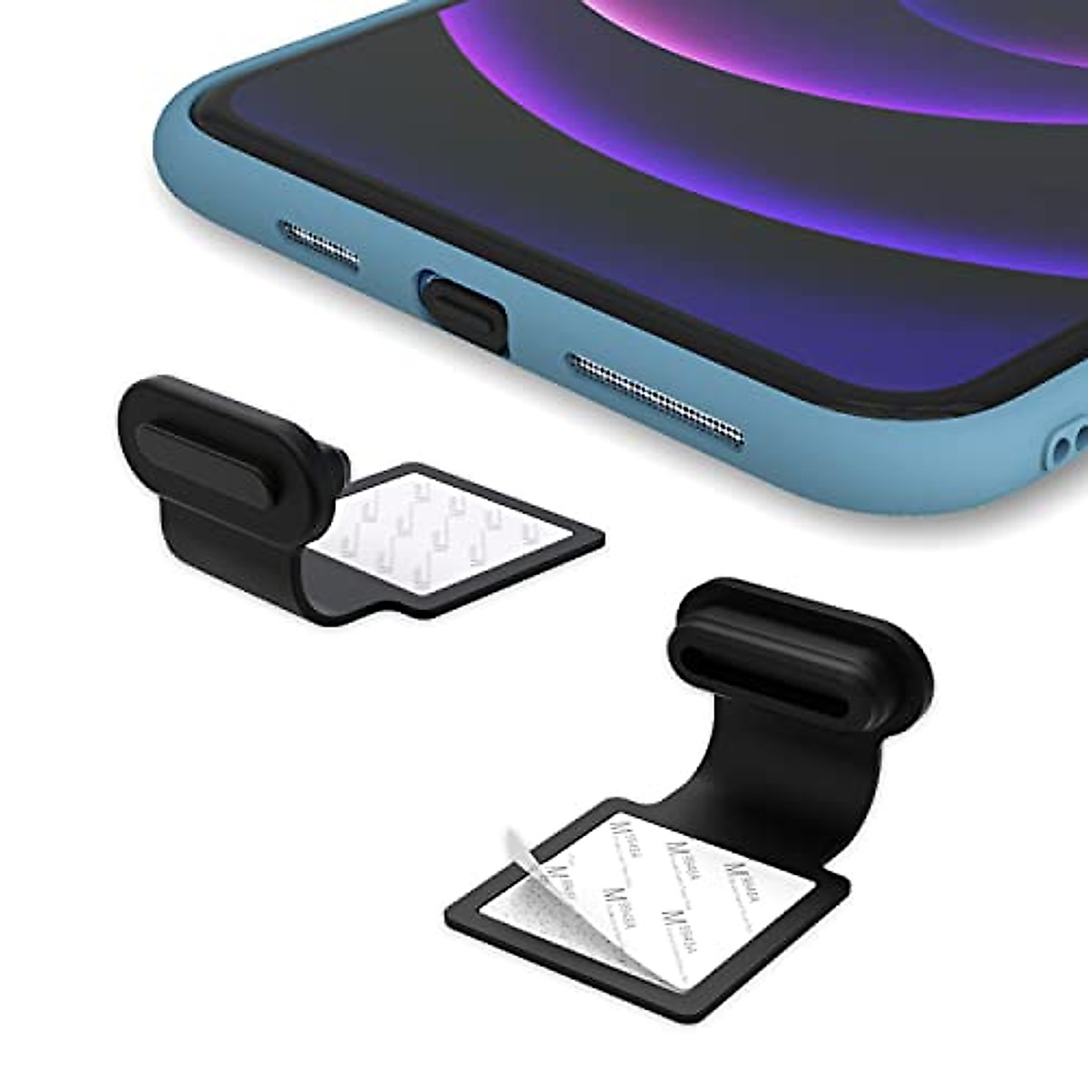 Gavemi USB C Dust Plug, for Phone USB Type C Port Dust Cover Cap, 2 Pack (Black)