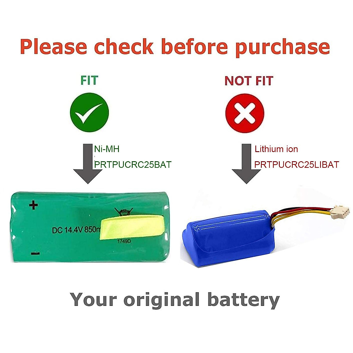 Areotek Replacement Battery for Pyle Pure Clean Smart Vacuum Cleaners (PRTPUCRC25)