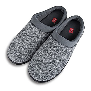 Hanes Comfort Soft Memory Foam Indoor Outdoor Clog Slipper Shoe - Men’s and Boy’s Sizes, Grey, X-Large