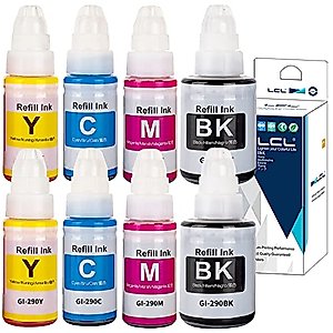 LCL Compatible Ink Bottle Replacement for Canon GI290 GI-290 G1200 G2200 G3200 G4200 G4210 (8-Pack 2Black 2Cyan 2Magenta 2Yellow)