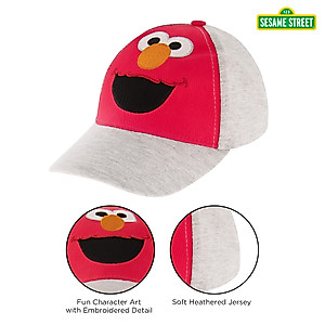 Sesame Street Boys Baseball Hat, Elmo, Abby Cadabby & Bart Simpson Adjustable Cap For Toddler Ages 2-4 Or Kids Ages 4-7