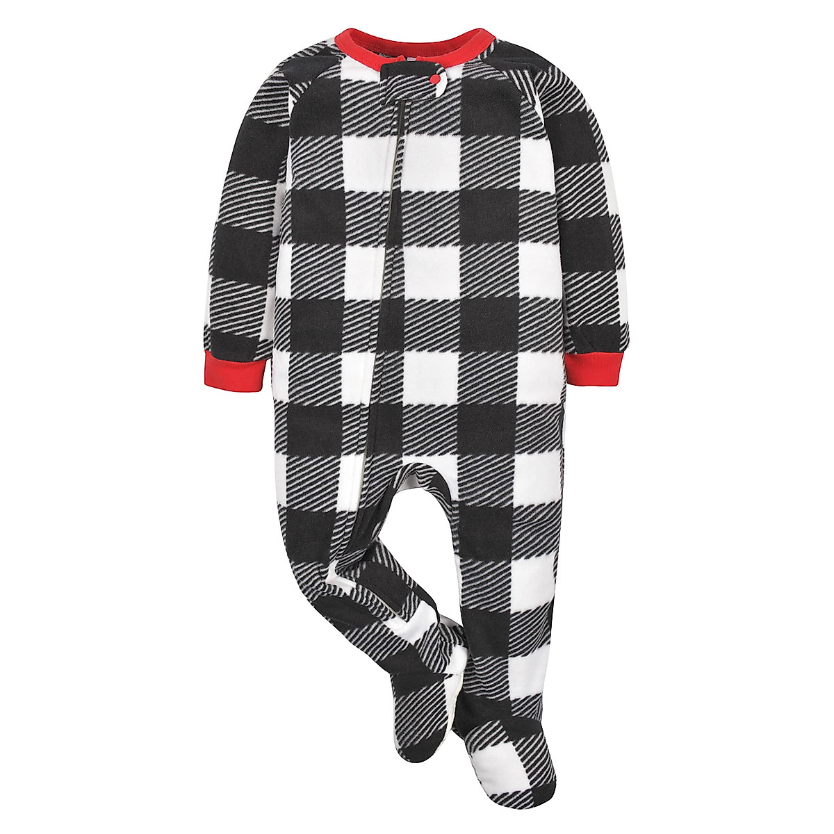 Gerber Unisex Baby Toddler Flame Resistant Fleece Footed Holiday Pajamas 2-Pack Red Black Snowman 18 Months