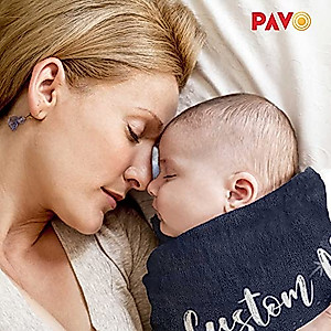 Pavo Personalized Baby Name Blankets for Boys Girls - Twinkle Twinkle Little Star Elephant Blanket - Custom Baby Blanket - Best Shower Gifts for Baby, Newborn Super Soft Fleece Blanket