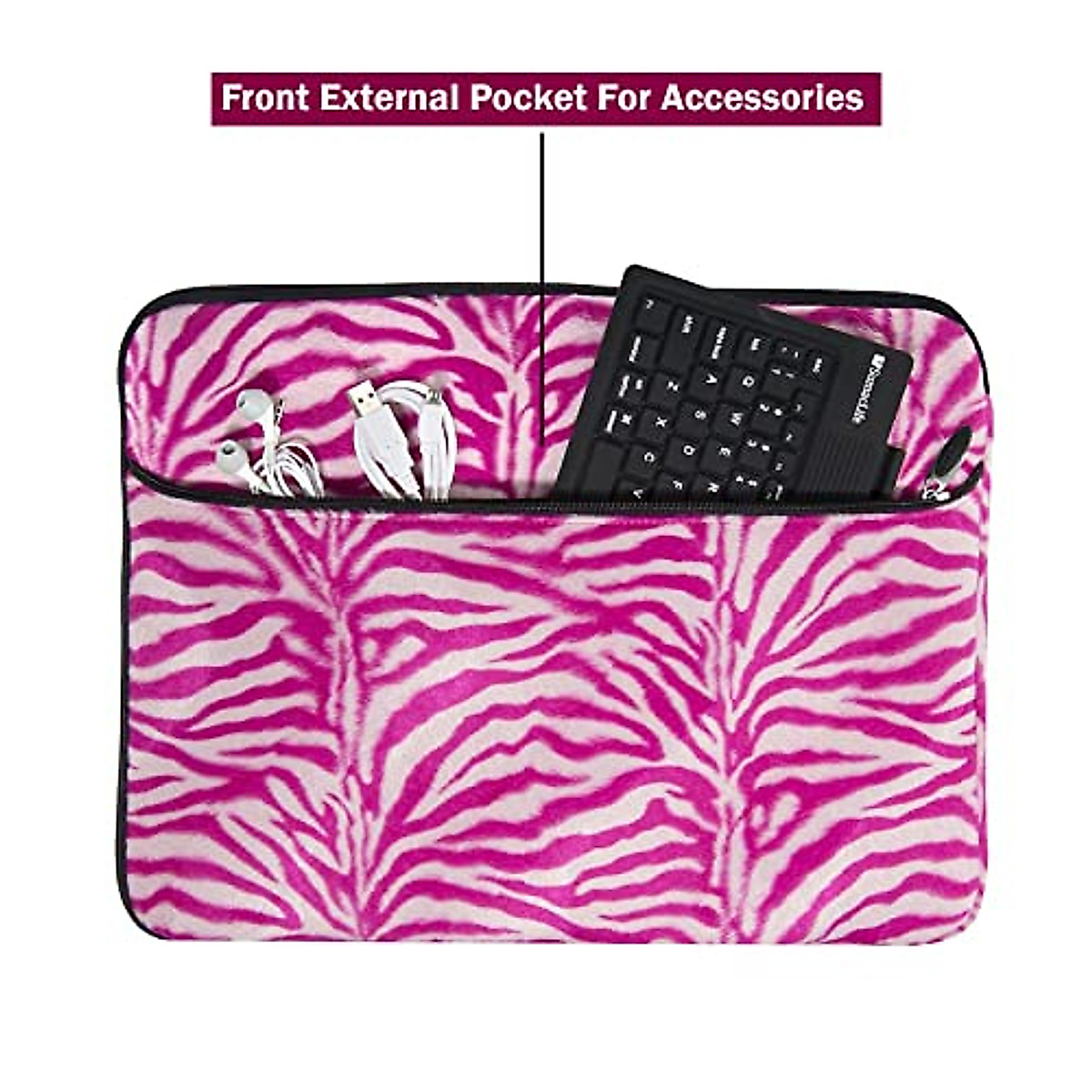 Soft Luxurious Animal Print 13.3 inch Sleeve Case Laptop Pouch Bag for MacBook Air/Pro 13, Samsung, Lenovo, HP, Dell, Google Chromebooks