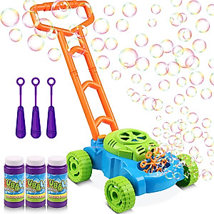 Lydaz Bubble Lawn Mower for Toddlers 1-3, Kids Bubble Blower Maker Machine, Outdoor Summer Push Backyard Gardening Toys, Halloween Birthday Gifts Toys for Preschool Baby Boys Girls Age 1 2 3+ Year Old