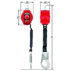 Miller by Honeywell TurboLite 6-Foot Personal Fall Limiter with Unit & Lanyard End Steel Locking Snap Hooks (MFL-9-Z7/6FT)