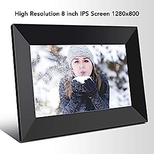 Feelcare Digital WiFi Picture Frame 8 inch, Send Photos or Videos from Anywhere, 16GB Storage,1280x800 IPS HD Display,Touchscreen for Easy Navigation