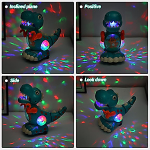 SENCU Baby Toys 6 to 12 Months, Infant Tummy Time Crawling Dinosaur Toys Gifts for 3 4 5 6 7 8 9 10 11 12 Boy Girl,Light-up Musical Baby Toys for 12-18 36 Months Walking Toddler Birthday Gift