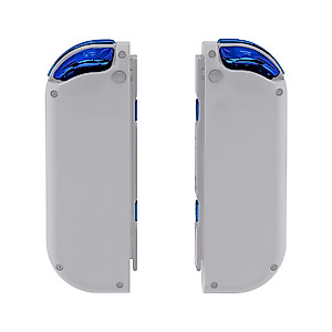 eXtremeRate Chrome Blue Full Set Replacement Buttons for Nintendo Switch & OLED JoyCon, ABXY Direction Keys SR SL L R ZR ZL + - Home Capture Trigger Buttons Springs - Without Controller
