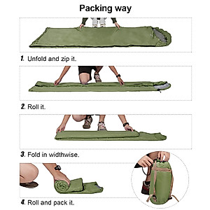 REDCAMP Ultra Lightweight Sleeping Bag for Backpacking, Comfort for Adults Warm Weather, Hooded with Compression Sack Green (87"x 32.5")