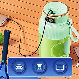 Yulyoie Multifunctional Portable Juicer Cup with Digital Display, 2025 New Orange Juicer, Exprimidor De Naranjas Electrico, Orange Juicer Squeezer, Portable Blender USB Rechargeable (Blue)