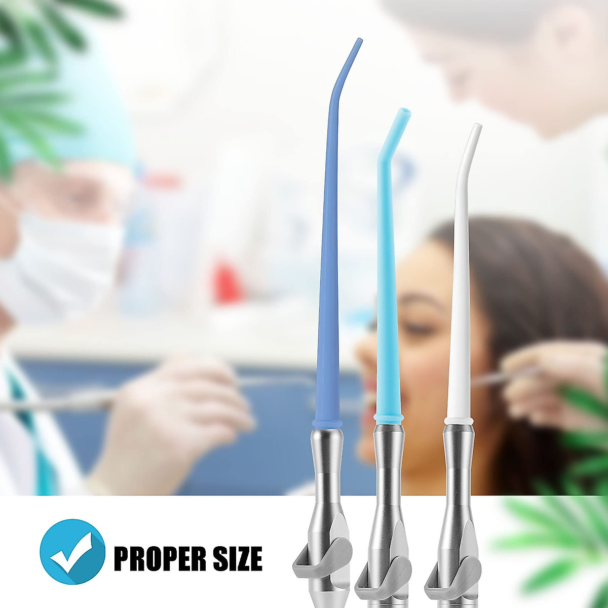 Annhua 25 Pcs Large Dental Surgical Aspirator Tips Disposable Green Suction Tips, Dental Aspirating Tips 1/4 Inch Diameter, Used for Dental Clinic, Operating Room, Lab