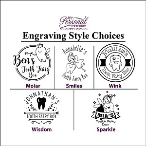 My Personal Memories Custom Personalized Wood Tooth Fairy Keepsake Box Holder for Boy or Girl - Monogrammed and Engraved