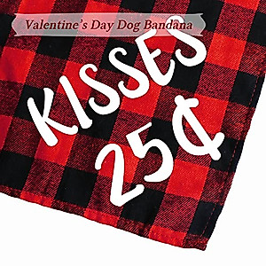 STMK 2 Pack Valentine's Day Dog Bandanas, Valentine's Day Plaid Dog Puppy Bandana for Dog Puppy Valentine's Day Wedding Holiday Party Decorations