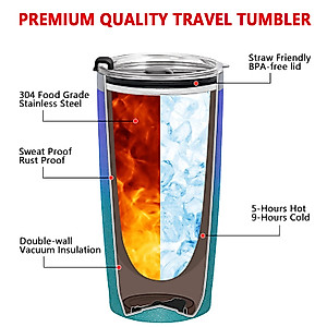 Boss Day Gifts-Boss Lady Stainless Steel Travel Tumbler, Boss Gifts for Women Boss Lady Gag Female Friends Wine Lover Mom on Christmas Birthday, 20oz Insulated Travel Tumbler with Lids, Flash Gradient