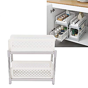Hyuduo Bathroom Basket, Provides Ample Space Bathroom Storage Rack Storage Cabinet Organizer for Kitchen Bathroom Office Bedroom Garage,Rack