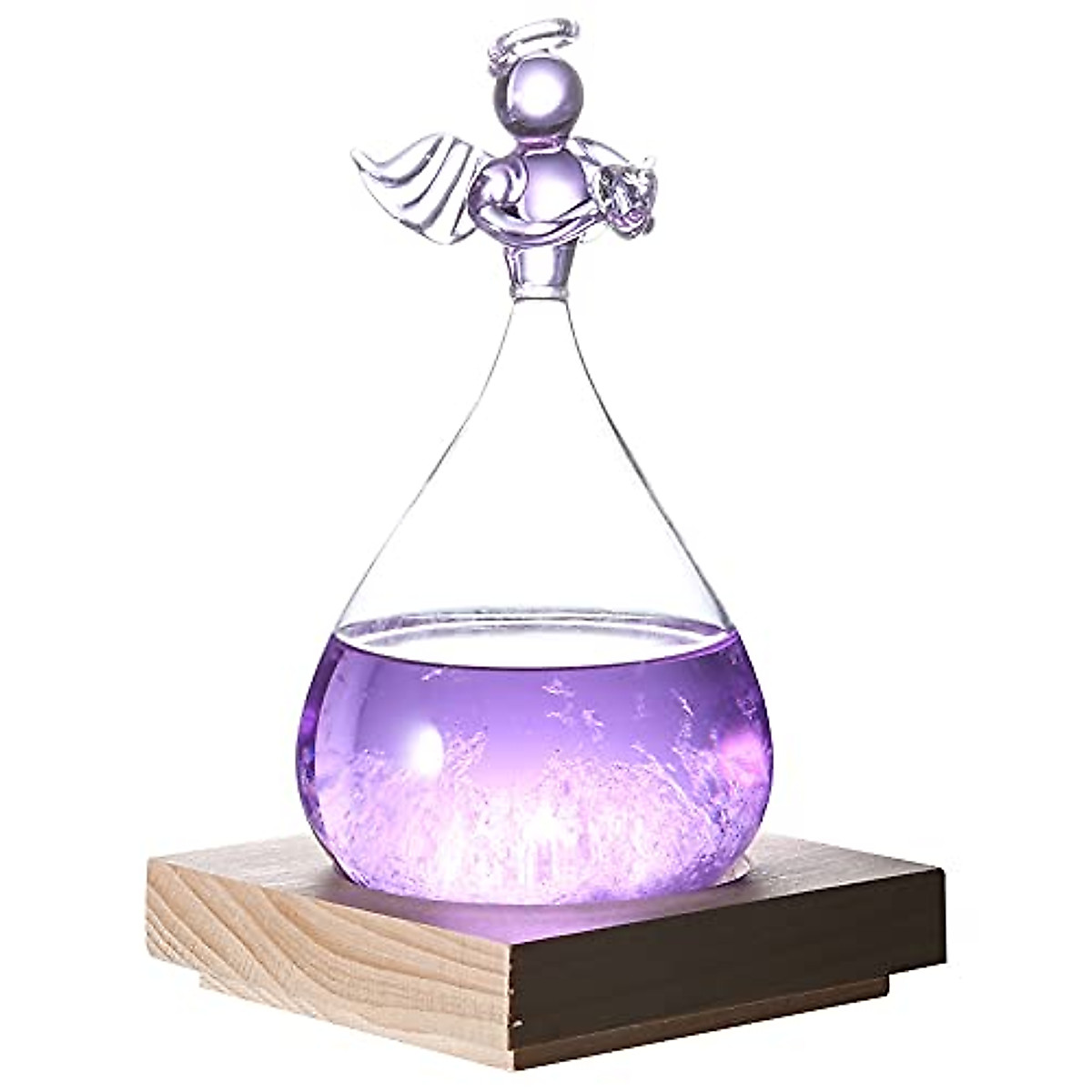 TITA-DONG Innovative Angel Storm Decor, Weather Forecast Glass Bottle Weather Decorative Bottle, Water Droplets Windstorm Glass for Home Office Decoration Valentine's Day Gift(Purple)