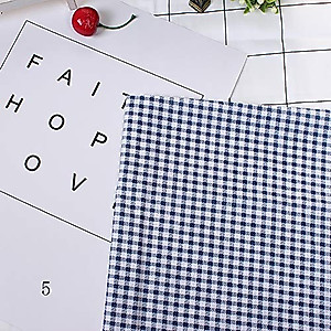 frigidssm 7Pcs No Repeat Design Printed Floral Cotton Fabric for Patchwork, Sewing Tissue to Patchwork,Quilting Squares Bundles Navy Blue